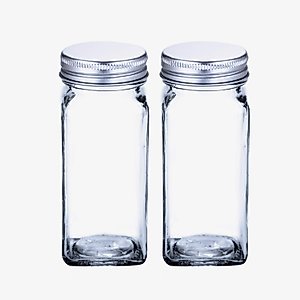 SWOMMOLY Replacement Glass Spice Jars/Square