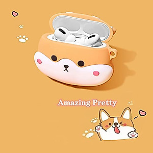 KAIJIA Cute Case for 2021 Apple AirPods 3rd Gen (Latest Model) with Keychain,Funny 3D Cartoon Animal Style Designed,Shockproof Silicone Protective Cover for Kids Girl Women Boy Teens Men (Corgi)