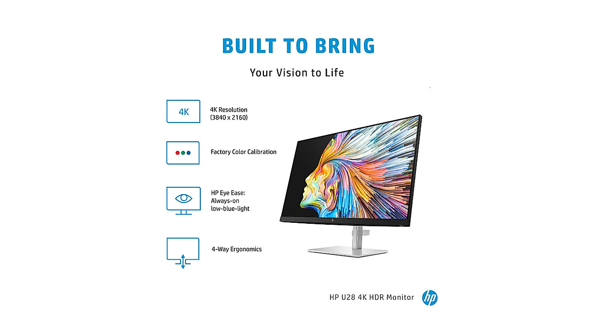 HP U28 4K HDR Monitor for Creators - 28-inch IPS