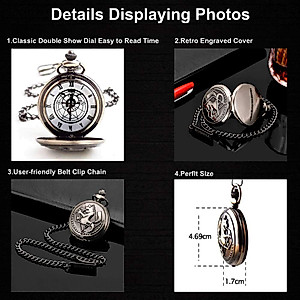 BOSHIYA Fullmetal Alchemist Pocket Watch with Chain Vintage Quartz Pocket Watch for Cosplay Accessories Anime Merch