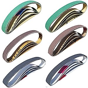 Tockrop 24 Pack 1/2" x 12" Replacement Sharpening Belt Kit for Official Work Sharp (WSKTS & WSKTS-KT/Mk.1 & Mk.2) Knife & Tool Sharpener - 80/120/240/400/1000/1200 Grits Sander Belt