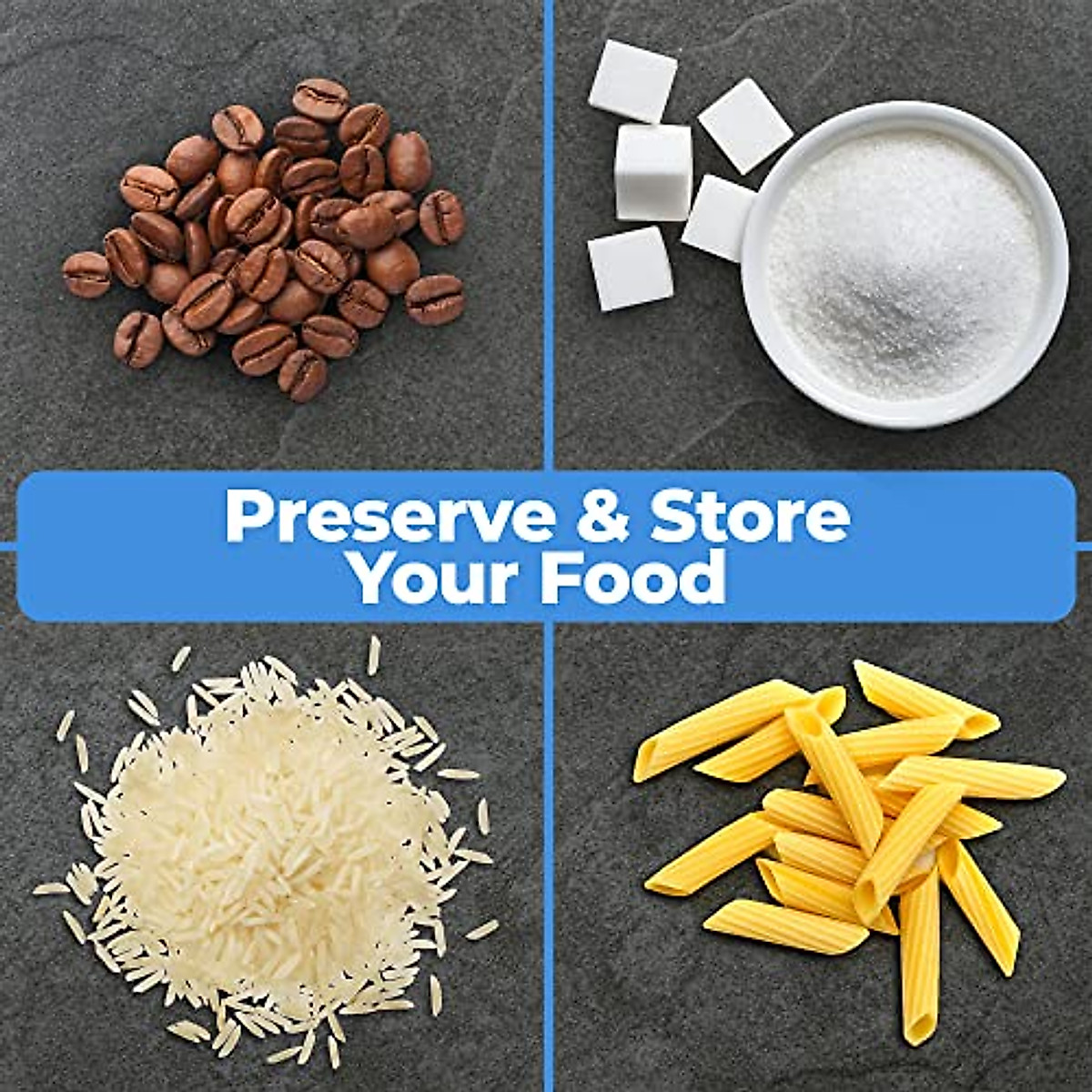 60 Packs 1 Gallon Mylar Bags 7.5 Mil for Food Storage with 400cc Oxygen Absorbers - Stand Up Long Term Food Storage Mylar Bags - Resealable Bags For Food - Gallon Mylar Bags - Large Mylar Ziplock Bags