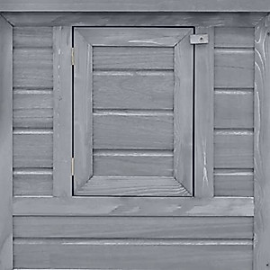 vidaXL Outdoor Chicken Cage Hen House with 1 Egg Wooden Weather Resistant Hen House Small Animal Chicken Coop Cage Pet Carrier Gray Wood