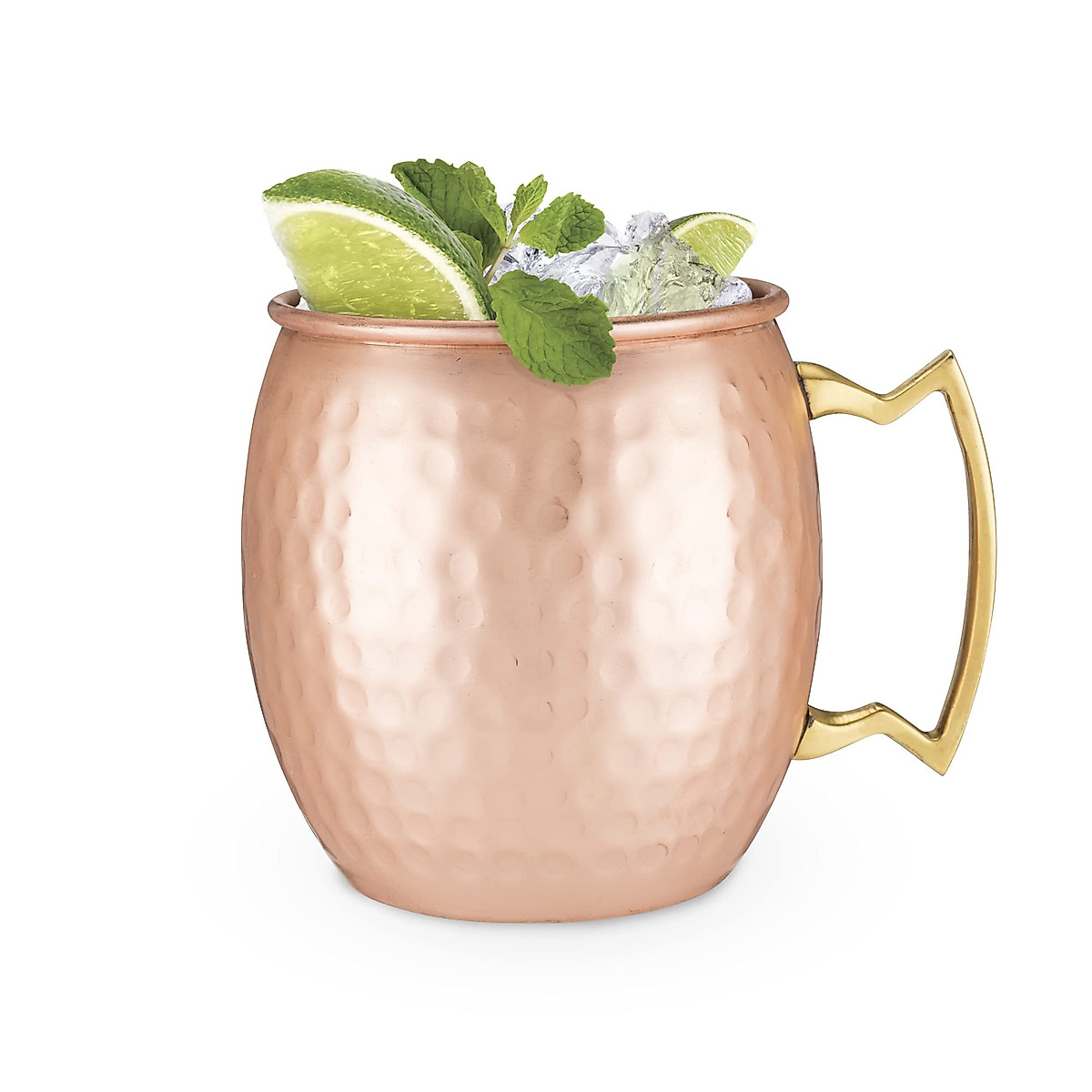 Twine Hammered Copper Moscow Mule Mug, Copper Cups for Moscow Mules, Copper Bar Cart Accessories, 16 oz