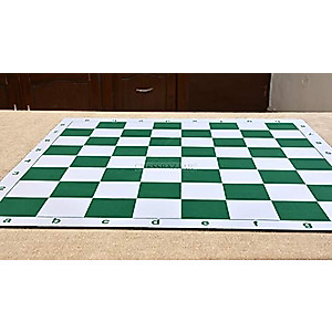 CHESSBAZAAR 22" Chess Board Game for Adults and Kids | Material : Rubber Mouse pad | Tournament Roll-up Chess Board with Algebraic Notation in Green & White Color | Gift Idea Products