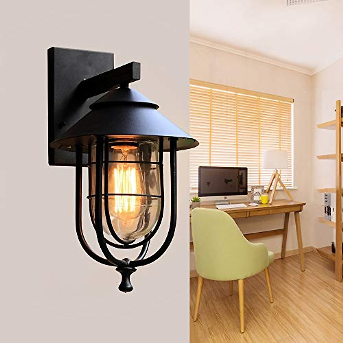 Outdoor Wall Lanterns Modern Exterior Wall Mounted Light Fixtures Waterproof Outdoor Wall Sconces with Seeded Glass Shade Outside Wall Lamp for Deck Garage Yard Front Door Garden Home