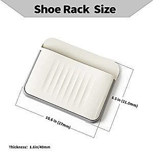 ESUDNT RV Shoe Storage Wall Mounted Shoe Rack Hanging Shoe Organizer Hanger for Door, Camper,5th wheel, Trailer (2 Pack, Creamy-white, Double Layer)