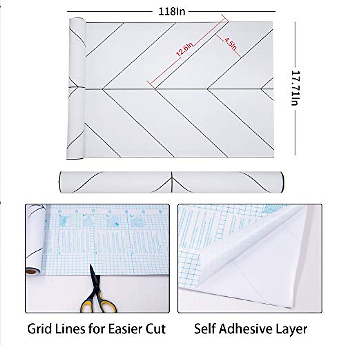 LXCREAT Peel and Stick Wallpaper Stripe Removable Wallpaper 17.71 in X 118 in Black/White Self Adhesive Wallpaper Modern Durable for Home Decoration Old Furniture Renovation Paper