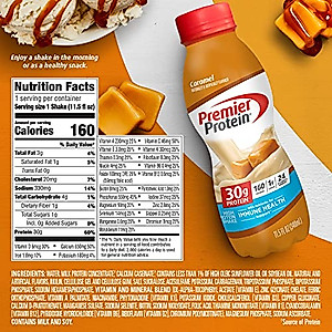 Premier Protein Shake, Caramel, 30g Protein, 1g Sugar, 24 Vitamins & Minerals, Nutrients to Support Immune Health, 11.5 fl oz