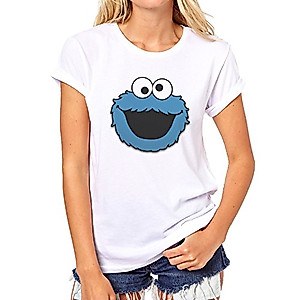 Angry Deer Cookie Monster Face Only Big Eyes Quality XL Womens T-Shirt White