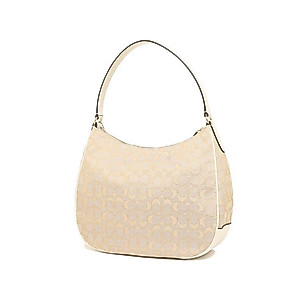 Coach ZIP SHOULDER BAG IN SIGNATURE JACQUARD, Light Khaki/Chalk/Imitation Gold, NS