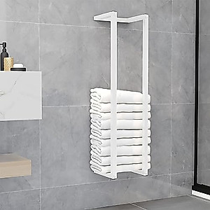 vidaXL Towel Rack White 9.8"x7.9"x37.4" Steel