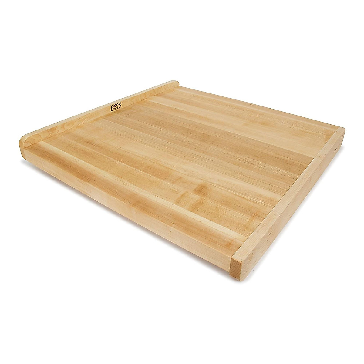 John Boos Block KNEB24S Maple Wood Countertop Reversible Edge Grain Cutting Board with Gravy Groove, 23.75 Inches x 23.75 Inches x 1.25 Inches