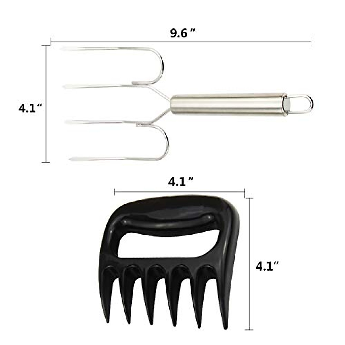 Nihao Turkey Lifters Forks Meat Claws Set of 4 Stainless Steel Poultry Chicken Fork Roast Ham Fork for BBQ & Thanksgiving Pros
