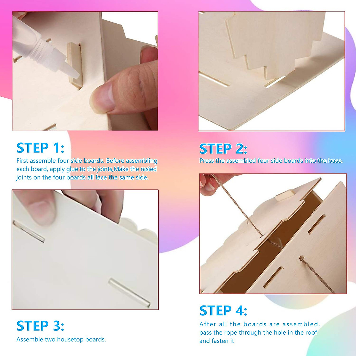 Kids Crafts Wood Arts and Crafts for Kids DIY Bird House Kit for Children to Build and Paint Reinforced Design - (Includes Paints & Brushes) Creative Kids Activities for 3+ Year Old Boys and Girls