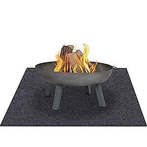 Fire Pit Mat—Gas grill mat,Retardant，Heat Resistant，Ember Mat，Electric Smoker Mat，Under the stove， Protect your deck, terrace, lawn or campground from embers，Reusable，Waterproof backing (36" x 36")