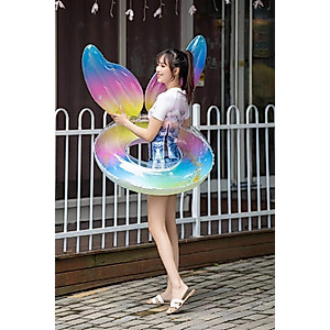 Inflatable Mermaid Pool Float - 2020 Floaties for Adults Pool Float Swimming Ring Pool Float Inner Tube Outdoor Beach Party Play Pool Water Toy for Adults