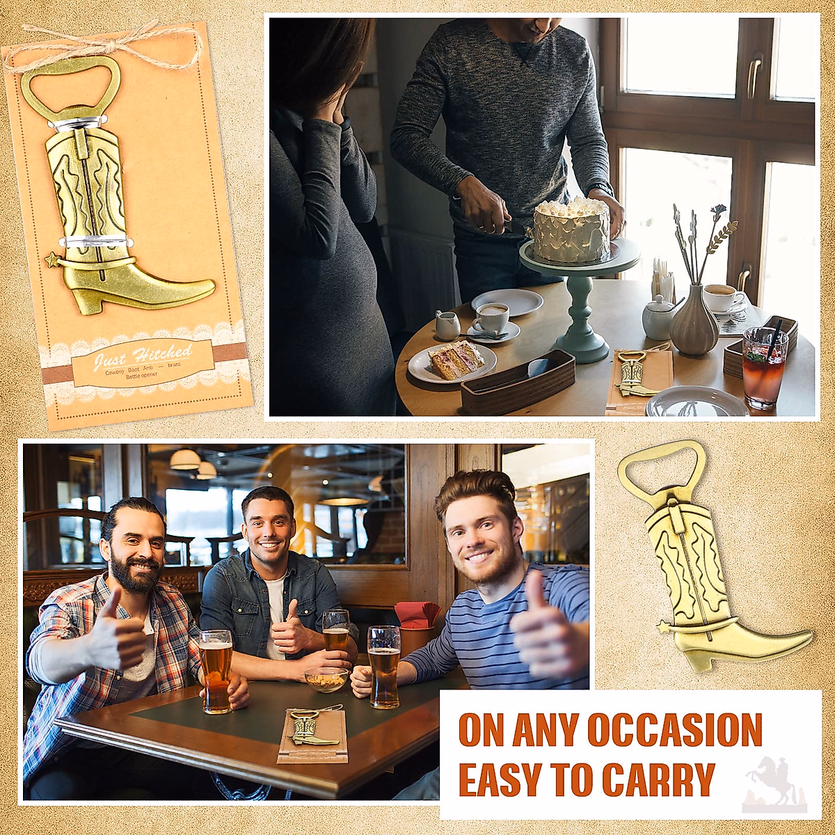 12 Pcs Cowboy Boot Bottle Openers Metal Boot Bottle Openers Stainless Steel Bottle Openers for Wedding Birthday Anniversary, Bronze