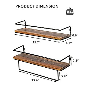 QEEIG Farmhouse Floating Shelves + Bathroom Shelves Bundle (Contains 2 Items)