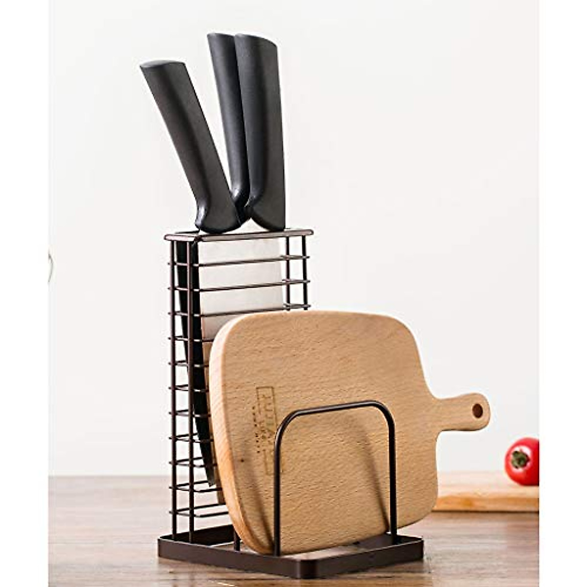 DRNKS Lid Rack Wrought Iron Kitchen Cutting Board Rack Shelf Pot Cover Rack Kitchen Knife Rack Cutting Board Rack Chopping Board Rack Applicable to kitchen stove