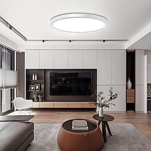 WKONCLDY 3200lm LED Flush Mount Ceiling Light, Super Slim 12 inch LED Ceiling Light, 5000K LED Ceiling Light for Bedroom, Living Room, Dining Room, Garage, Office (White, 8 Pack)