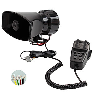 Alarm Horn Siren PA Speaker Mic System,BANHAO 100w 12v 7 Sound Loud Car Alarm Police Horn Police Car Siren Horn Speaker System Emergency Amplifier Alarm Kit Horn for 12V Truck Lorry Boat Car