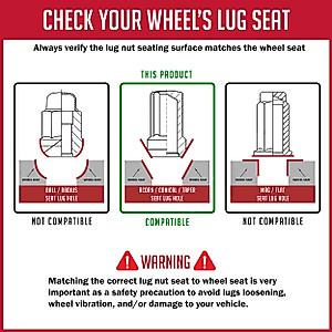 Wheel Accessories Parts 24 Pcs M14x1.5 14x1.5 Thread Short Truck 1.50" Long Lug Nuts Black 7 Spline Fits Jeep Wagoneer Grand Wagoneer 2019+ Ram 1500