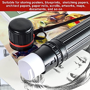 FVIEXE Poster Tube, Small Poster Tube with Adjustable Strap, Art & Poster Storage Transport Tubes, Carry Document, Blueprint, Drawing and Artwork, Poster Holder Tube Cases Expand from 17.5 to 28 Inch