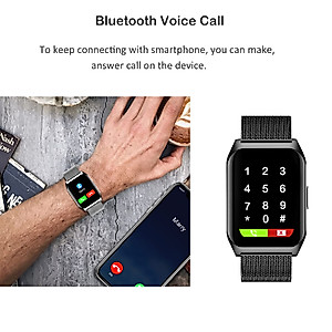 MBHB Smart Watch with Make, Answer, Refuse Call, Portable Music Player, Fitness Tracker with Heart Rate Monitor, Sleep Tracker Steps Counter for Men Women, Black