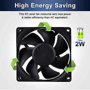 Wathai EC Axial Fan AC 110V 115V 120V 220V 240V Brushless Cooling Fan 80mm x 25mm for Desktop
