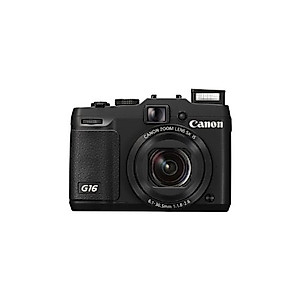 Canon PowerShot G16 12.1 MP CMOS Digital Camera with 5x Optical Zoom and 1080p Full-HD Video Wi-Fi Enabled(Renewed)