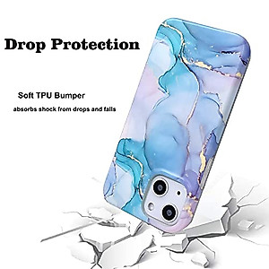 Magnetic Case for iPhone 13 Mini 5.4 inch Compatible with MagSafe Charging Soft TPU Bumper Slim Shockproof Protective Cute Cover for iPhone 13 Mini with Screen Protector (Pastel Green Marble)