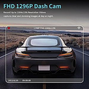 Frvesroe Dash Cam with WiFi APP, 1296P FHD Mini Front Dash Camera for Cars with Super Night Vision, WDR, Loop Recording, G-Sensor, Easy to Install, Free 16GB SD Card，FD-1