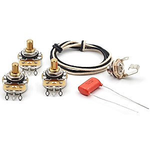 The Art Of Tone TAOT Wiring Kit for Jazz Style Bass - Solid Shaft - Orange Drop Cap