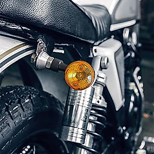 Motorcycle Round Turn Signal Lights, 4PCS 12V LED Bulbs Blinker Direction Indicator Lamp, Universal for Honda Shadow Suzuki Kawasaki Harley Yamaha (Black/4PCS)