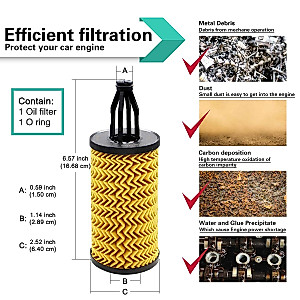 Oil Filter Fits Mercedes Benz ML350 E350 C300 C400 S550 GLK350 Replace Mann Filter HU7025z | Part No. 2761800009 2761840025