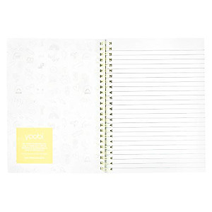 Yoobi College-Ruled Spiral Notebooks with Pencil Zipper Pouches | Fun Green Avacado Print | Cute Rainbow Glitter | 2-Pack | 60 Sheets, Multicolor