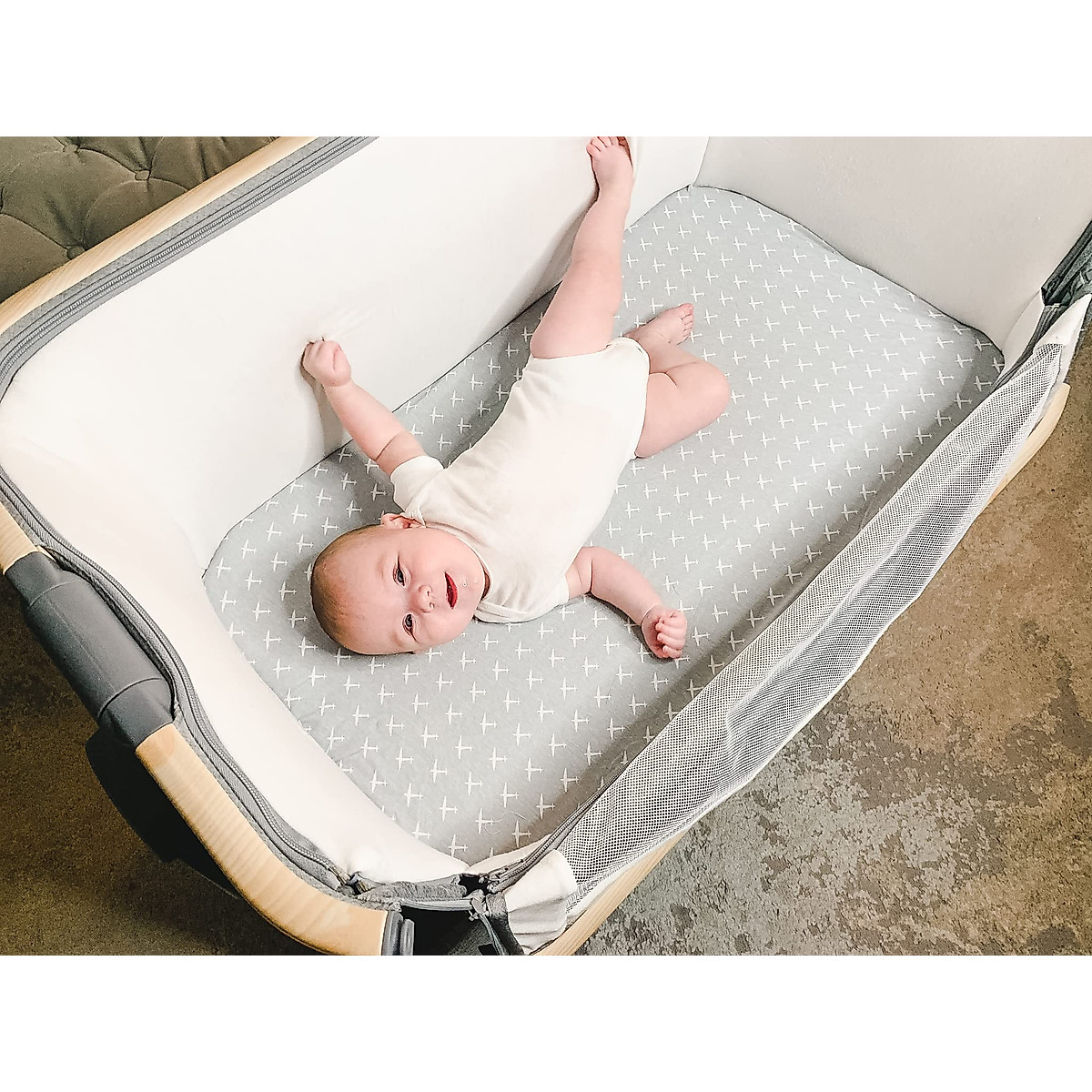 Bassinet Bed Sheets – Premium Bassinet Fitted Sheets 4 Pack – 100% Jersey Knit Cotton Cradle Sheets – Bassinet Bedding for Standard Size Oval or Halo Bassinet Pads – Bassinet Sheet for Boy & Girl