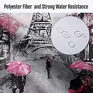 Britimes 4 Piece Shower Curtain Sets, with 12 Hooks, Oil Painting Pink Gray Paris with Non-Slip Rugs, Toilet Lid Cover and Bath Mat, Durable and Waterproof, for Bathroom Decor Set, 72" x 72"