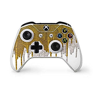 Skinit Decal Gaming Skin Compatible with Xbox One S Controller - Officially Licensed Skinit Originally Designed Paint Splatter Gold Design
