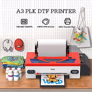 DTF L1800 Transfer Printer with Roll Feeder, Direct to Film Print Preheating A3 DTF Printer for DIY Print T-Shirts, Hoodie, Fabrics (A3 DTF Printer + Oven)