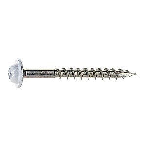 #9 x 1-3/4" Saberdrive White Cabinet Screws 1 LB, Approx. 123 Pieces, Durable Wood Screws, Serrated Thread for Secure Fastening, Avoid Cam Out