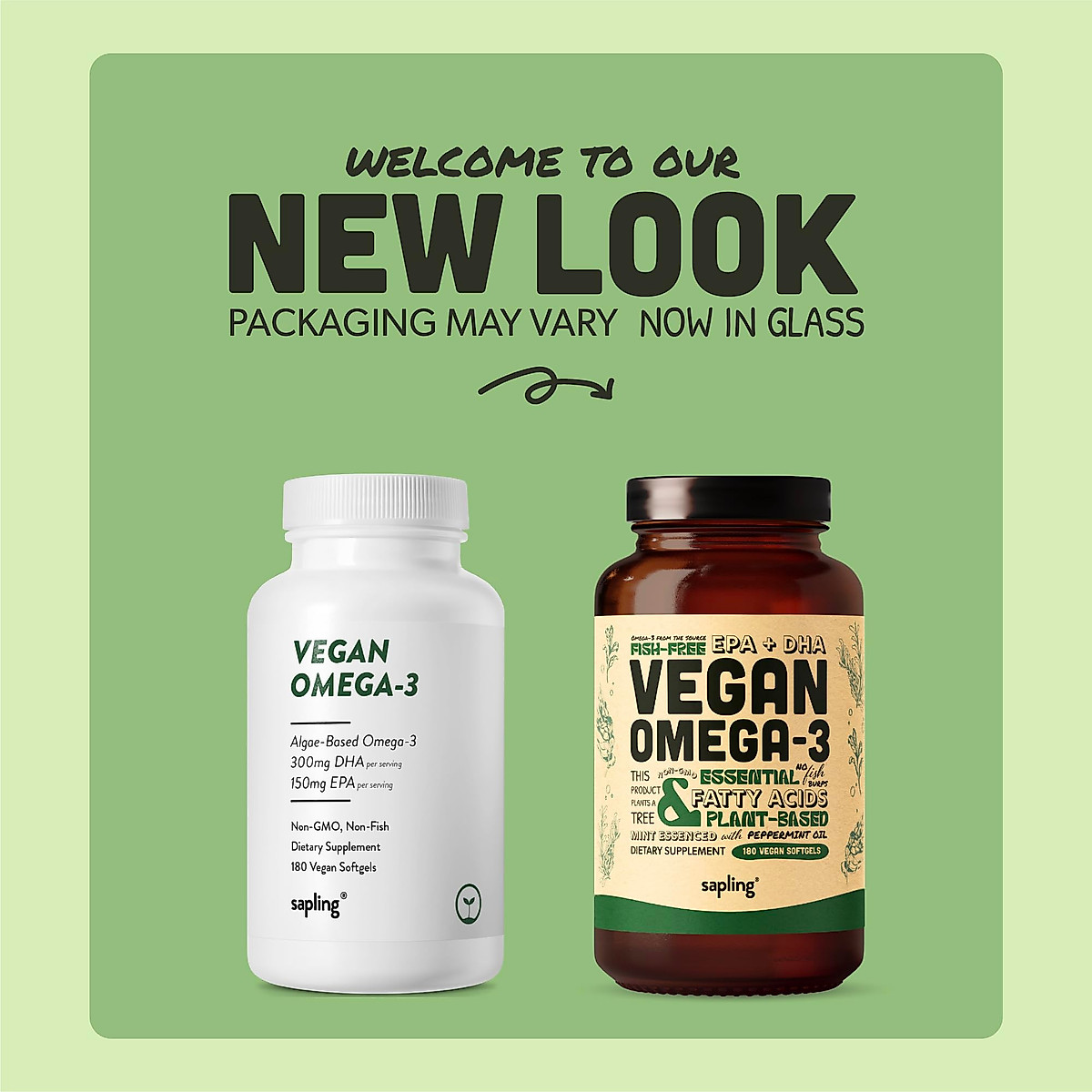Vegan Omega 3 Supplement - Plant Based DHA & EPA Fatty Acids - Carrageenan Free, Alternative to Fish Oil, Supports Heart, Brain, Joint Health - Sustainably Sourced Algae, Fish Oil Free - 180 Softgels