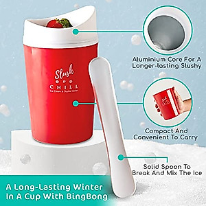 Bingbong Slush and Shake Maker – Frozen Slush Cup for Instant, Ice cream maker for kids, Smoothies – Slushy Cup Maker for the Whole Family Home DIY Smoothie Cup – BPA Free, Multiple Colors
