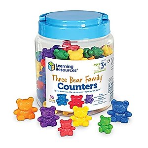 Learning Resources Three Bear Family Counters - 96 Pieces. Ages 3+ Preschool Learning Toys, Counting Toys for Toddler, Social Emotional Learning Toys, Therapy Tool,Back to School Gifts