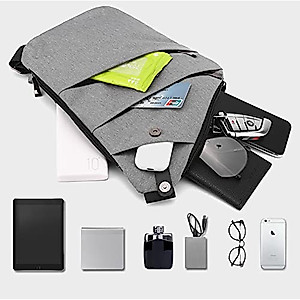 chinatera Personal Pocket Bag for Men Sling Crossbody Bags, Casual Anti-Thief Slim Shoulder Backpack for Outdoor Sports (Black, Left Shoulder)