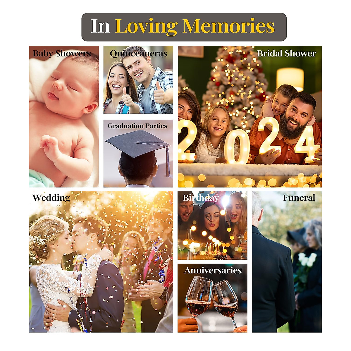 Lankaiva Wedding Guest Book, Guest Book Wedding Reception - Classic Baby Shower Guest Book, 100 Blank Pages for Bridal Shower Birthday Graduation Sign in and Photos, Beige