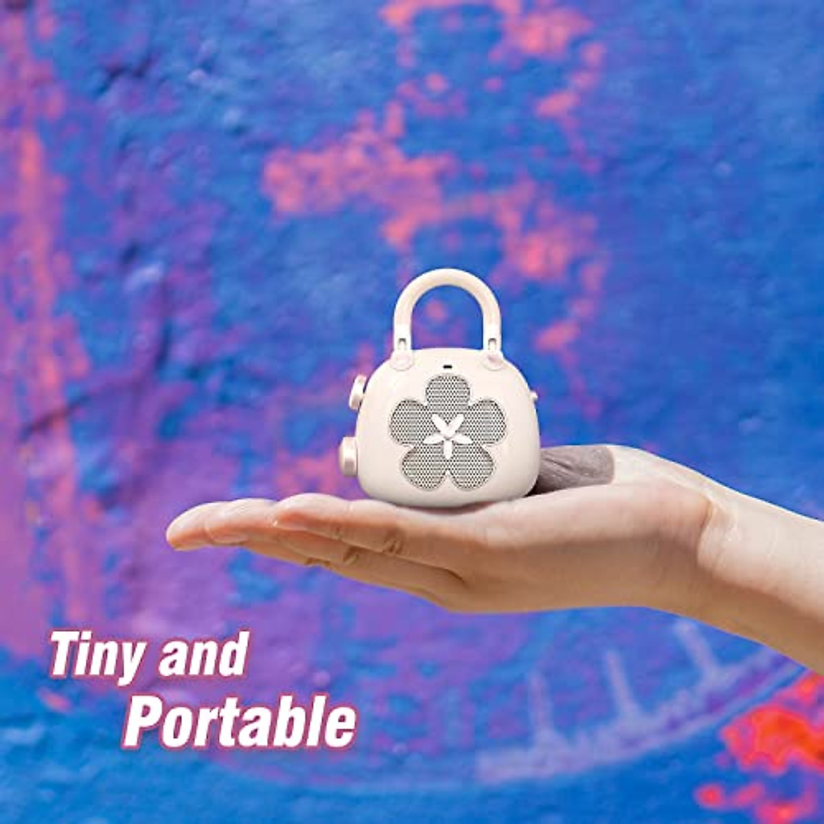 DOSS Candy Cute Bluetooth Speaker, Mini Portable Speaker with Mighty Sound, Retro Stylish Design, Adorable Speaker for Room, Desk Decoration, Ideal Xmas Gift for Kids, Girls, Women-Pink