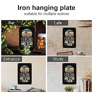Fencing Makes New Friends physical culture Poster Signs 8 x 12 Inch Decor Funny Chic Art Wall Decort Home Yard Signs Bar Hotel Cafe Pub Indoor Outdoor restauran