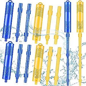 Kittmip 6 Pack Spa Mineral Sticks Spa Mineral Sanitizer Freshwater Mineral for Hot Tub Filter Cartridge Swimming Pool Fish Pond Last for 4 Months, Blue and Yellow